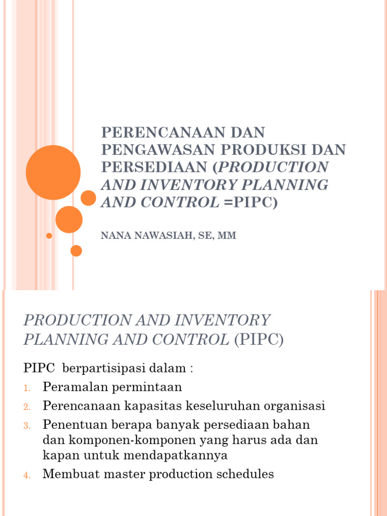 Perencanaan dan Pengawasan PIPC | PDF