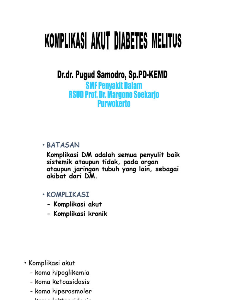 Komplikasi Akut DM 2024 | PDF