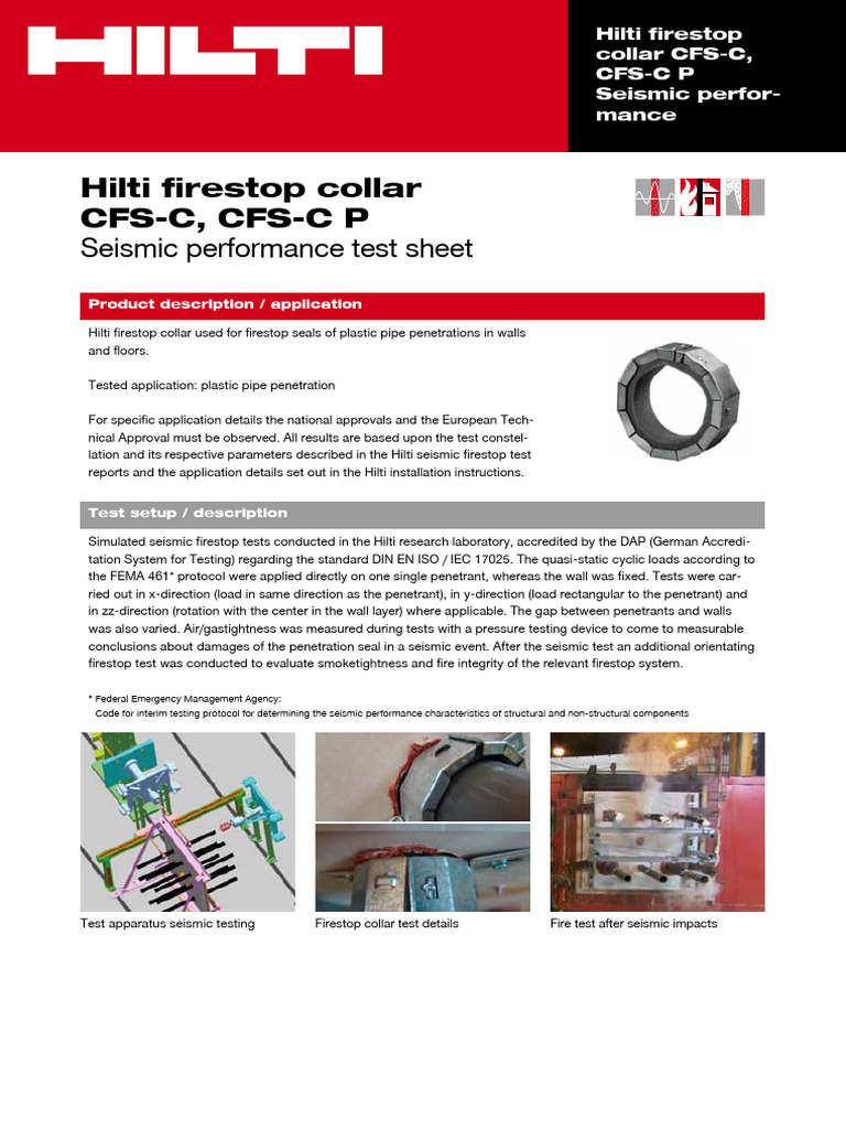 Seismic Testing CFS C P Technical Information ASSET DOC LOC 2524494 ...