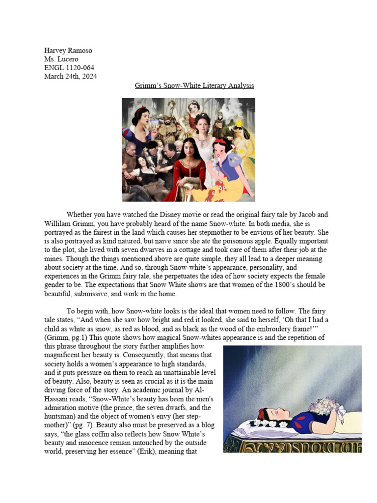 Harvey Ramoso - Literary Analysis | PDF | Snow White | Essays