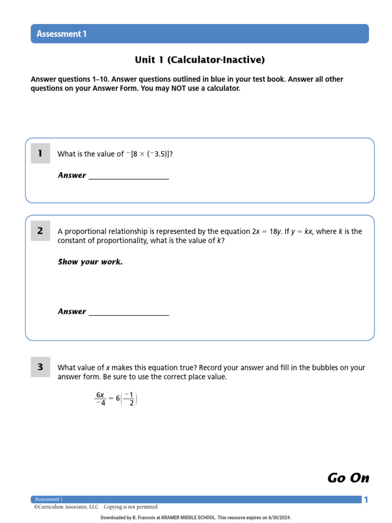 PARCC Practice Test | Download Free PDF | Mean