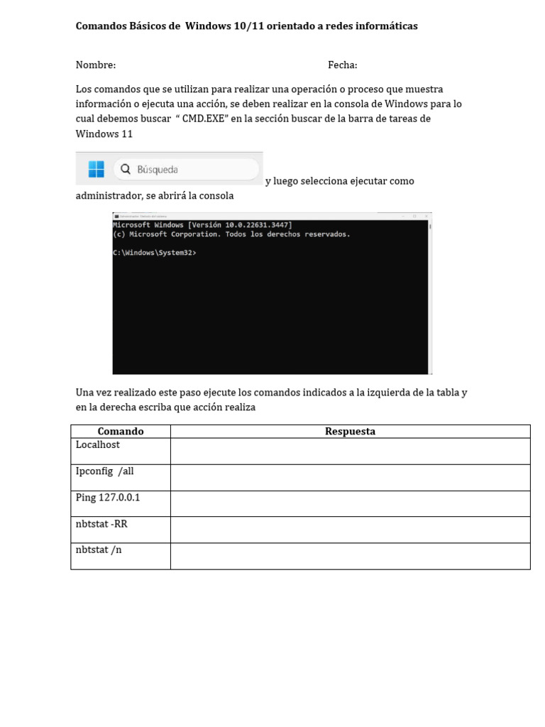 Guia Trabajo Modulo 3 Comandos Basicos de Red en Windows | PDF Guia Trabajo Modulo 3 Comandos Basicos de Red en Windows | PDF