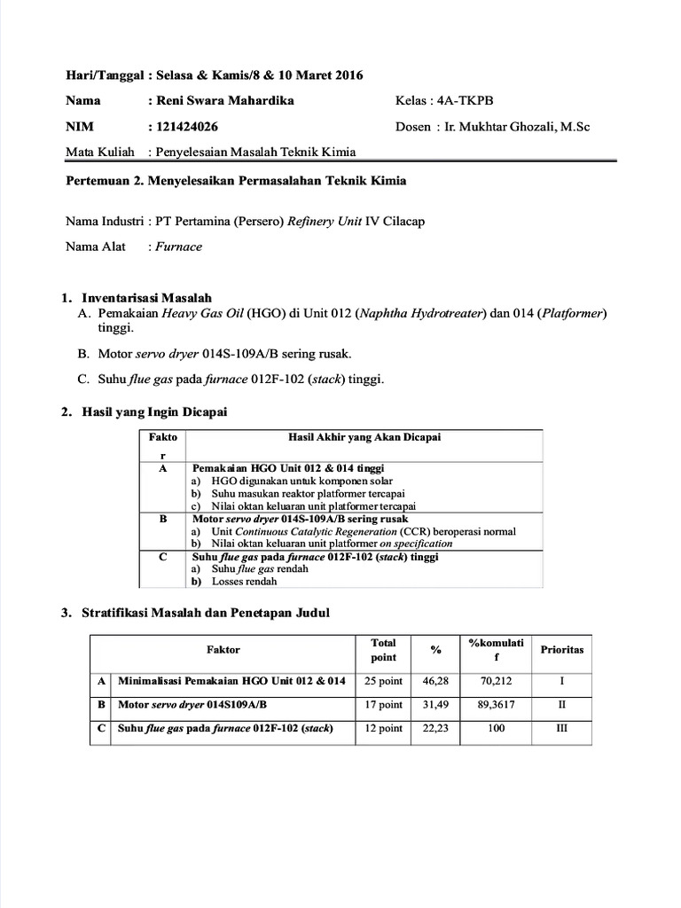 PDF Pertemuan 2 Penyelesaian Masalah Teknik Kimia Compress | PDF