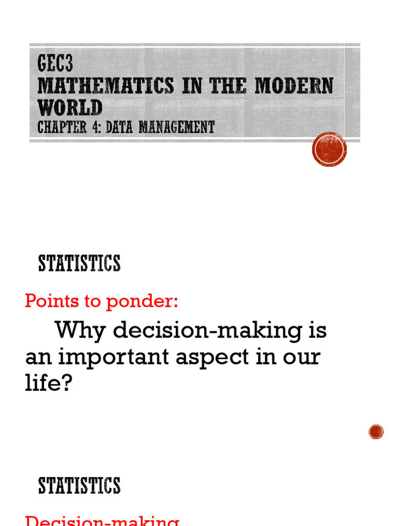 Chapter 4 Data Management Part 1 | PDF | Sampling (Statistics) | Level Of Measurement
