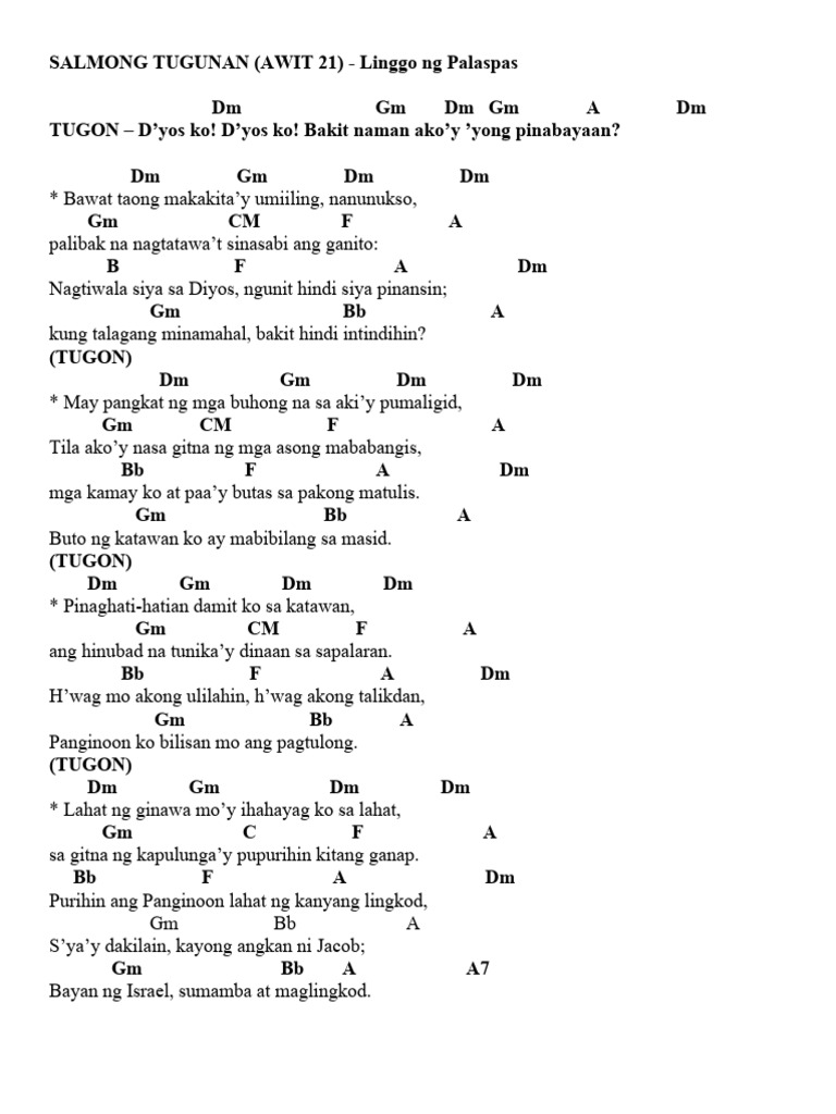 Salmong Tugunan - Awit 21 | PDF