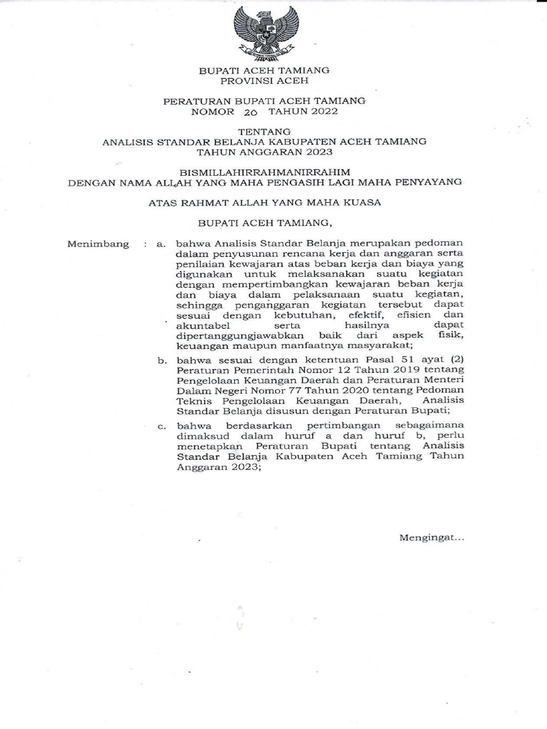 Perbup ASB TA 2023 | PDF