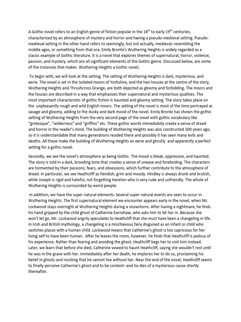 Gothic | PDF | Heathcliff (Wuthering Heights) | Wuthering Heights