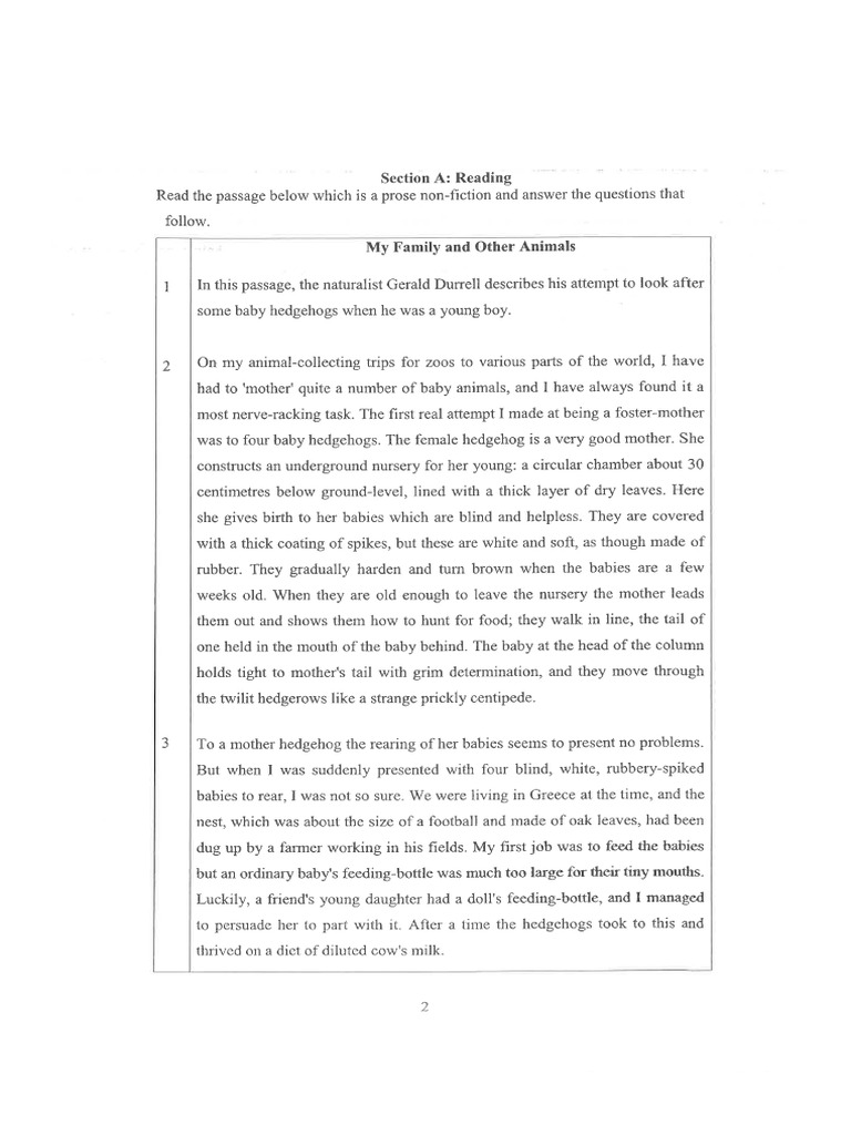 My Family and Other Animals - Insert | PDF