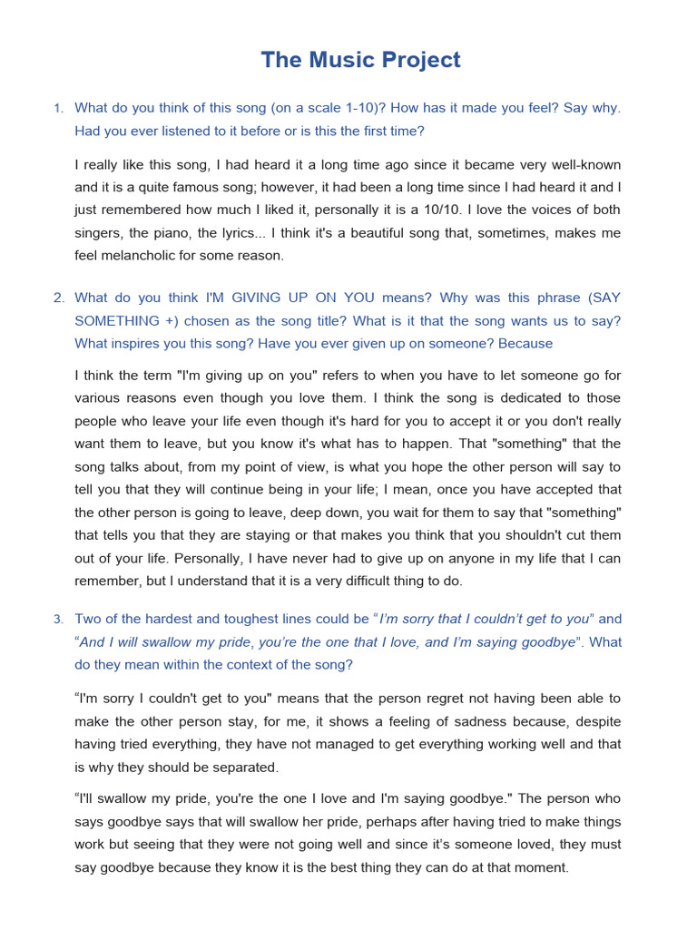 The Music Project | PDF