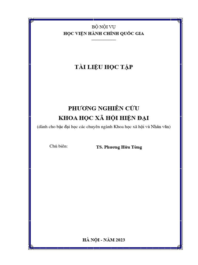 TL - PP NCKH C Nhân April 2023 | PDF
