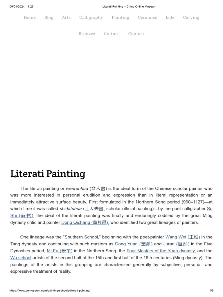 Literati Painting - China Online Museum | PDF | China | World Politics