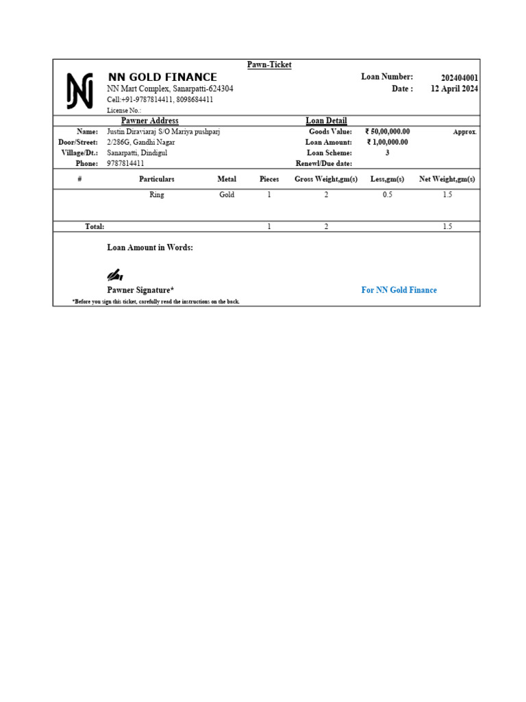 NN GF - New Bill Format | PDF