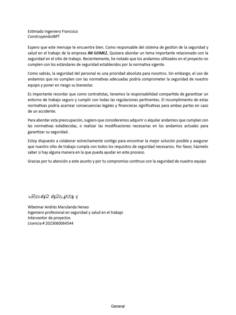 Carta Empresa | PDF