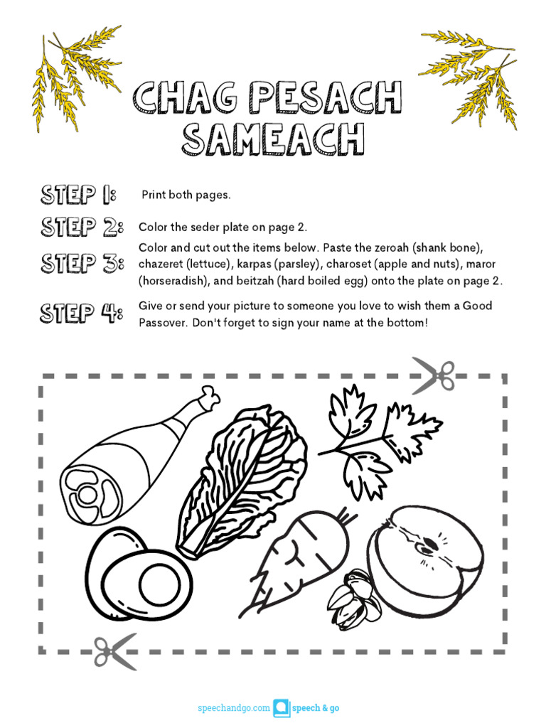 Passover Seder Plate Cut and Paste | PDF