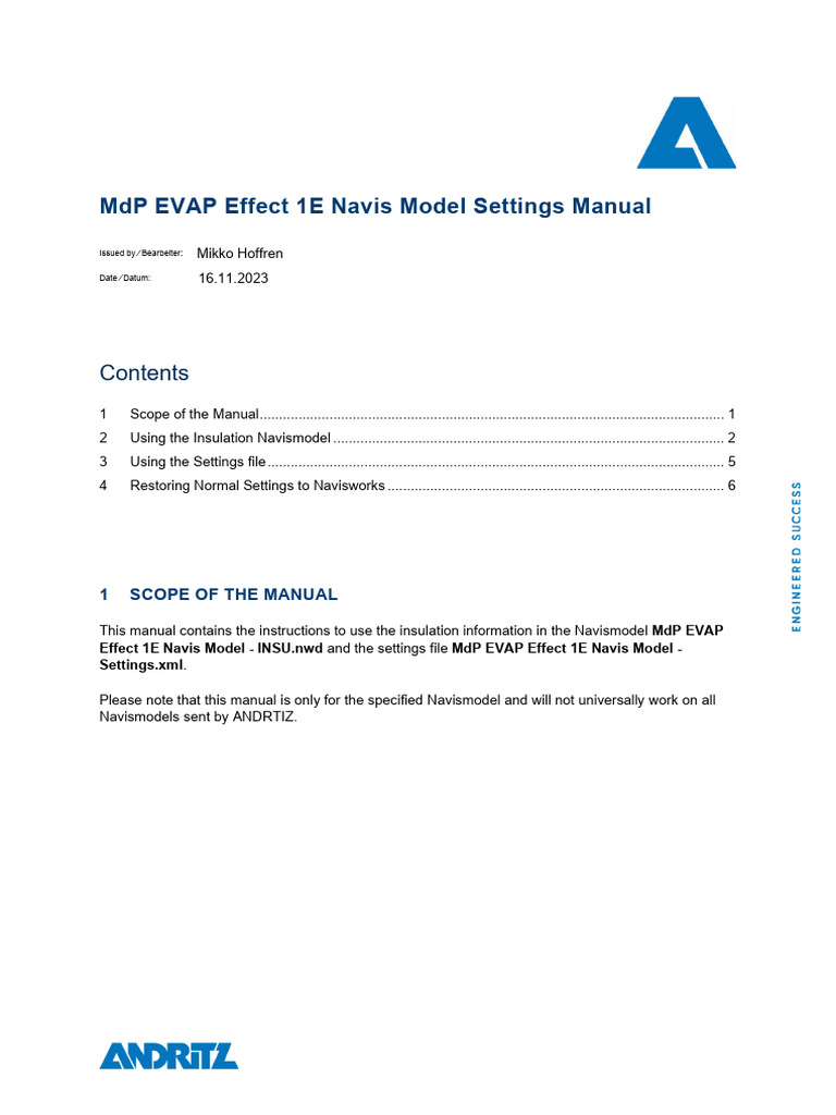 MDP EVAP Effect 1E Navis Model - Settings Manual | PDF | Menu ...