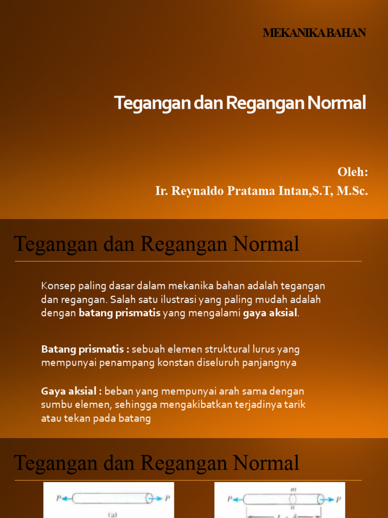 Tegangan dan Regangan Normal dalam Mekanika Bahan | PDF | Teknologi ...