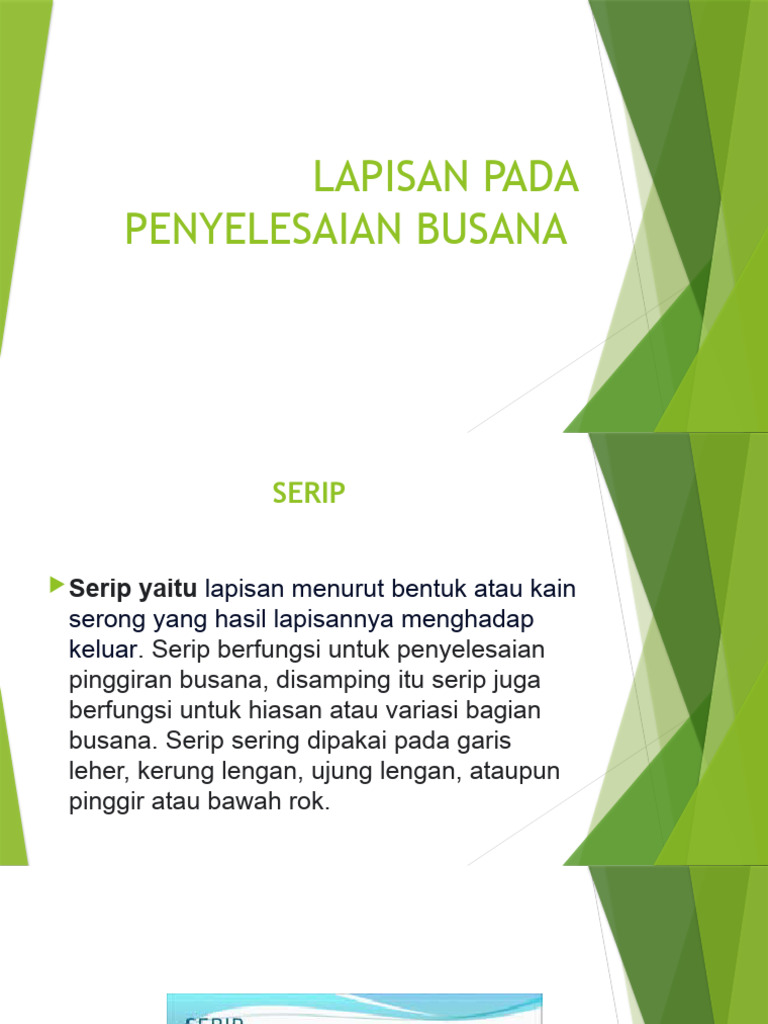 Penyelesaian Busana: Serip, Depun, Rompok | PDF