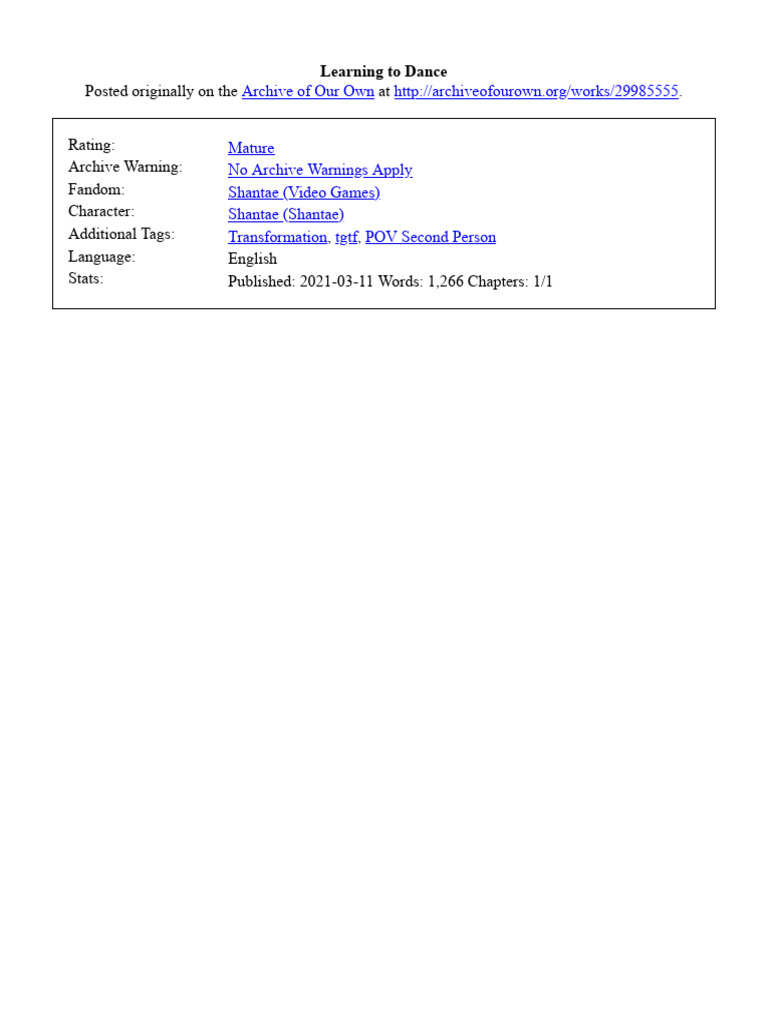 Learning To Dance Pdf