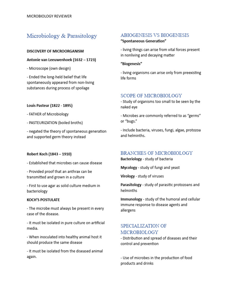 Microbiology Reviewer | Download Free PDF | Immune System | Protozoa