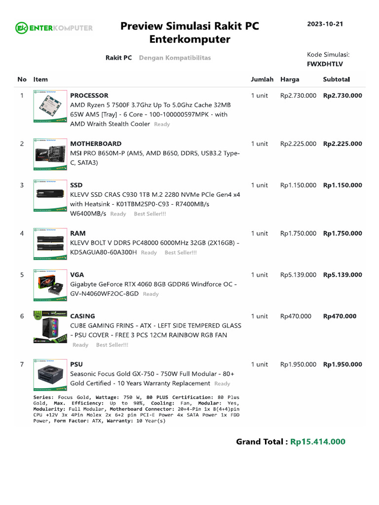 Simulasi Build Pc Ultra 1080p 15jt Pdf