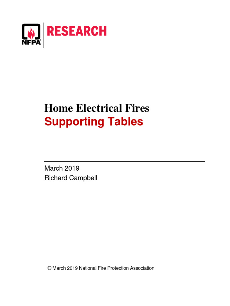 Home Electrical Fires Data Tables | PDF | Fires | Boiler