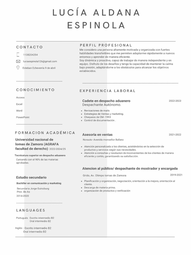 Cv. Lucia Aldana Espinola - 20240422 - 231622 - 0000 | PDF
