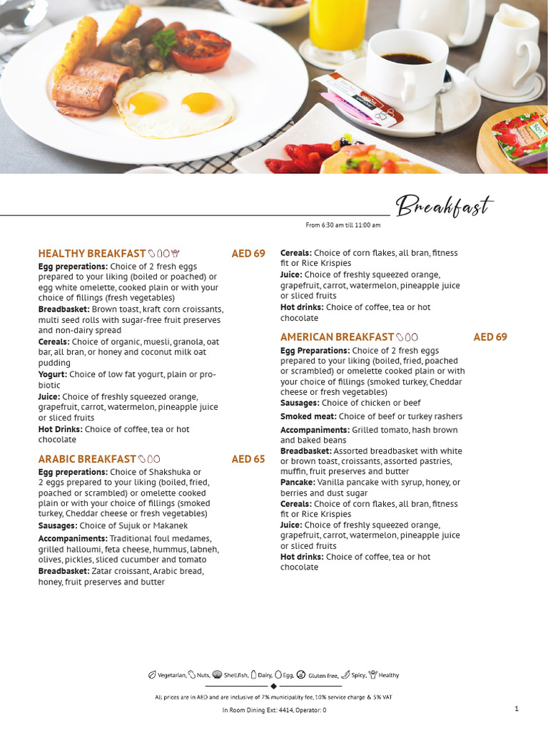 Room Dinning MENU | Download Free PDF | Foods | Cuisine