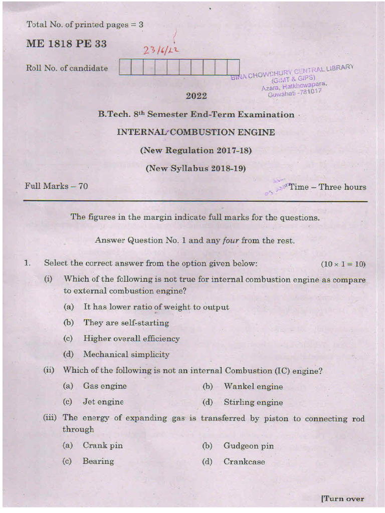 Internal Combustion Engine | PDF