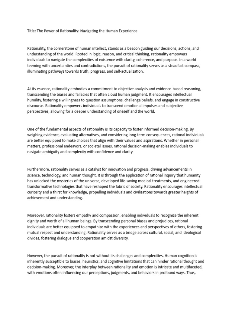 Rational | PDF | Rationality | Thought