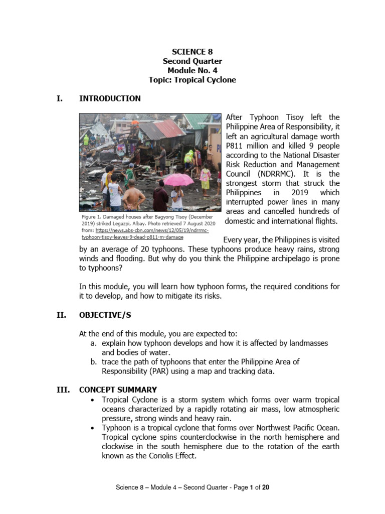 Enhanced - Science 8 - Module 4 - Q2 | PDF | Tropical Cyclones | Eye ...