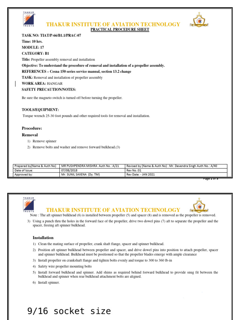 Propeller Assembly Installation Guide | PDF | Propeller | Manufactured ...