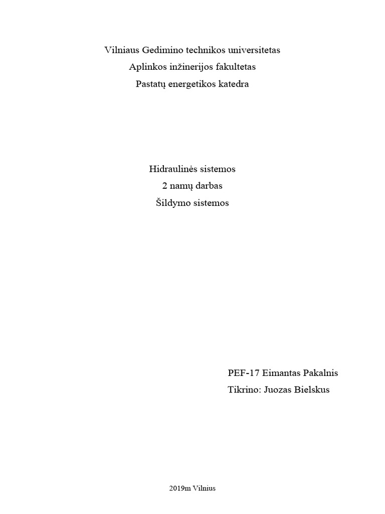 Hidraulikos 2 Namų Darbas Baigtas | PDF