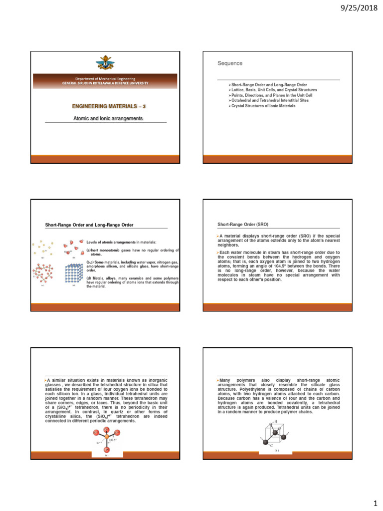 3 Eng Mat - Atomic and Ionic Arrangements Edited New | PDF | Crystal Structure | Crystal