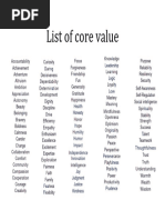 Printable List of 305 Values | PDF | Courage | Philosophical Theories