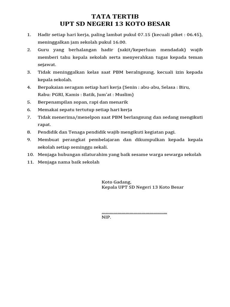 Tata Tertib | PDF | Karier & Perkembangan
