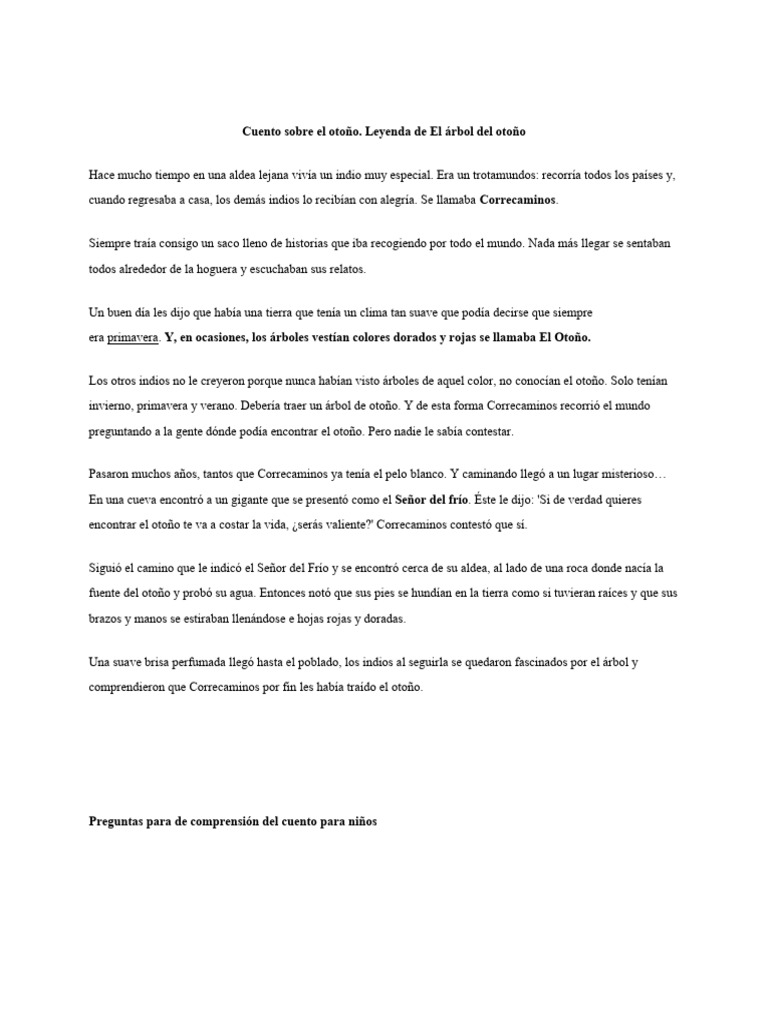 Cuento Sobre El Otoño | PDF | Poesía