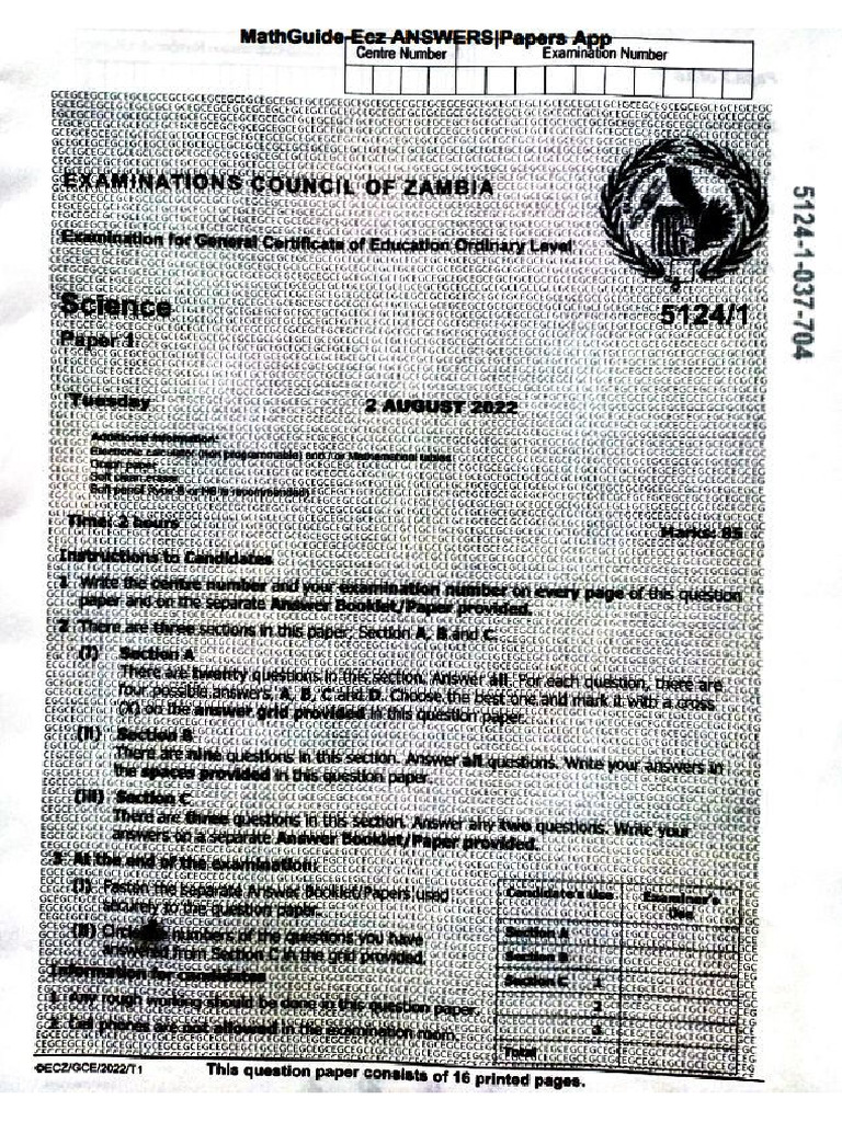 Pdfs - Science P1 2022 GCE-1 | PDF