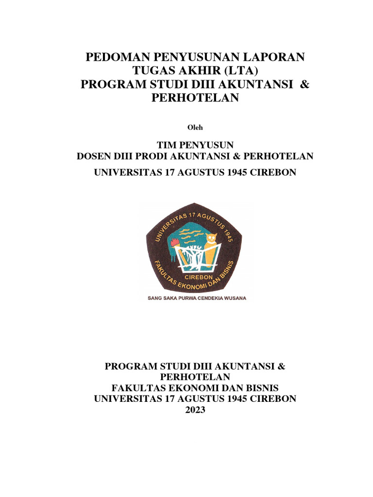 Pedoman LTA (SOP) DIII Akuntansi & Perhotelan 2023 (Full) | PDF