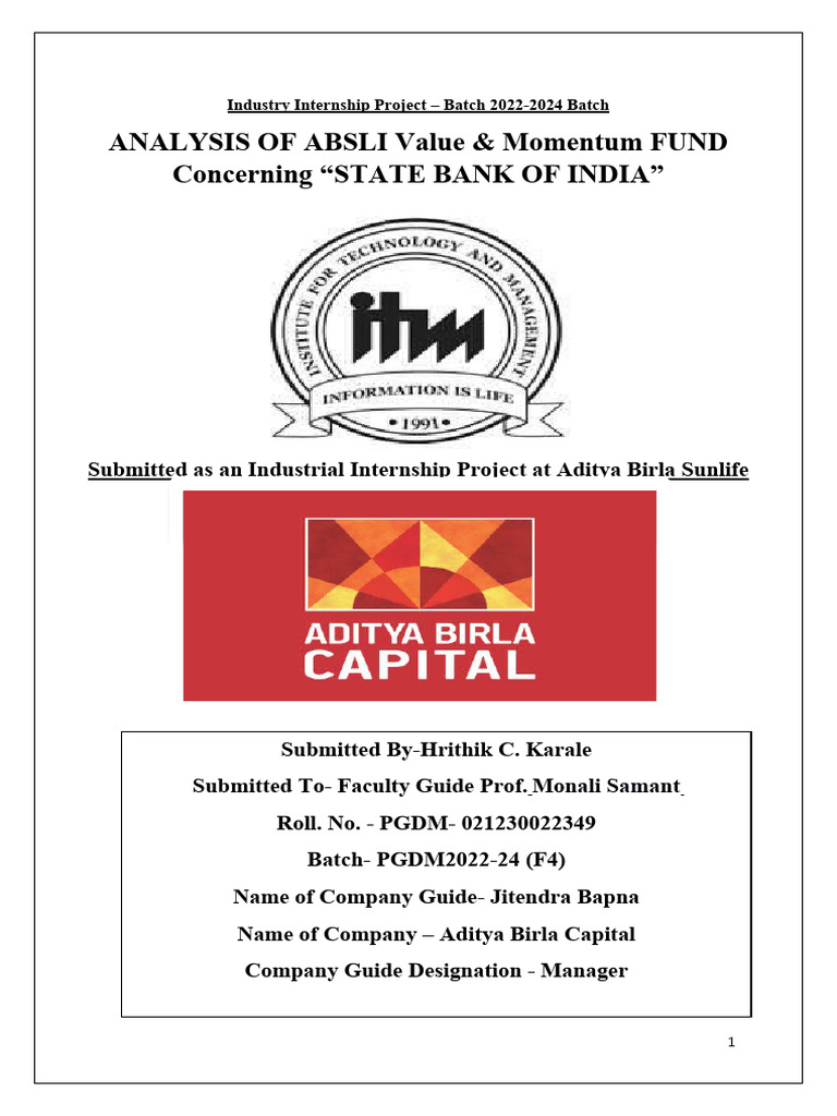 Hrithik Karale Final IIP Project 2022 2024 | PDF | Banks | Consumer ...