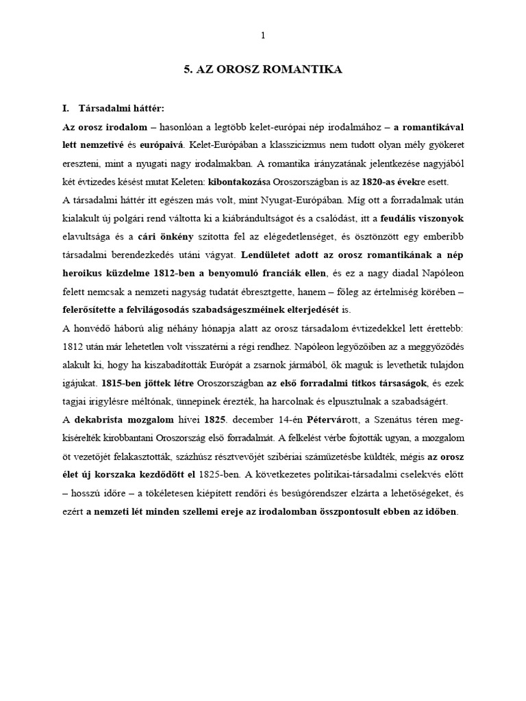 Az Orosz Romantika | PDF