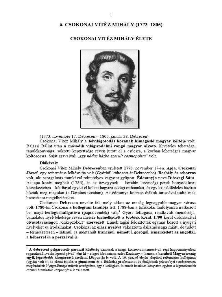 Csokonai Vitéz Mihály | PDF