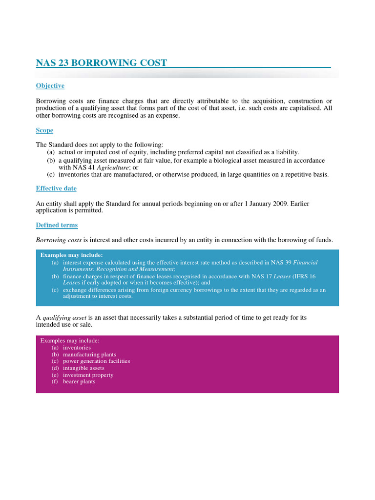 IAS 23 Summary | PDF | Expense | Corporations