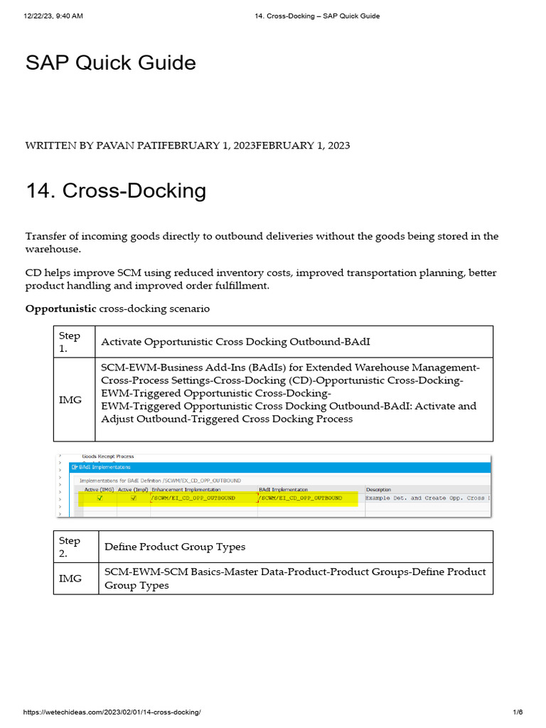 Cross-Docking - SAP Quick Guide | PDF | Warehouse | Computing