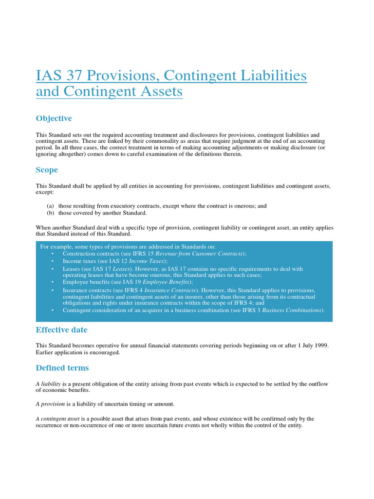 IAS 37 - Summary | PDF | International Financial Reporting Standards ...