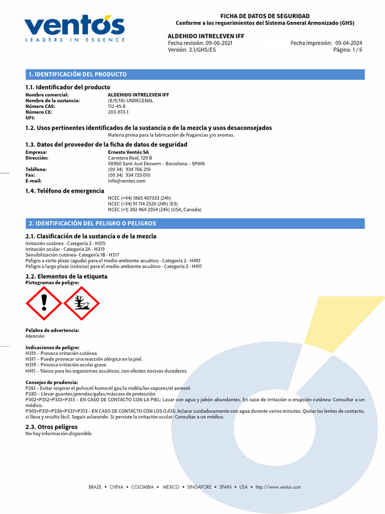 Sds Aldehido Intreleven Iff | PDF