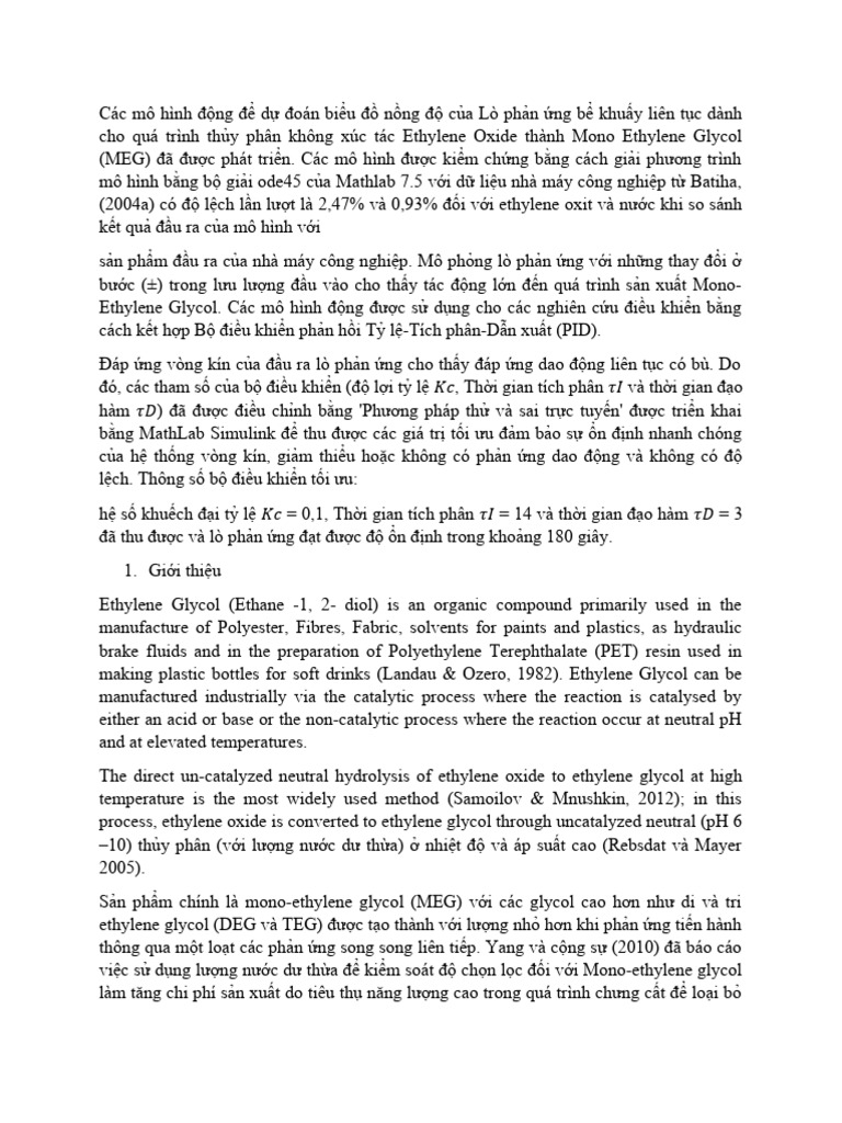 Kỹ thuật phản ứng BTL | PDF