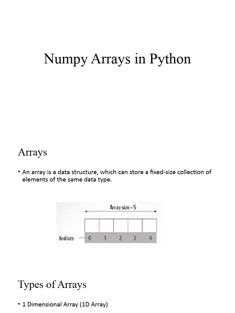 Numpy Arrays | PDF | Computer Programming | Computing Numpy Arrays | PDF | Computer Programming | Computing