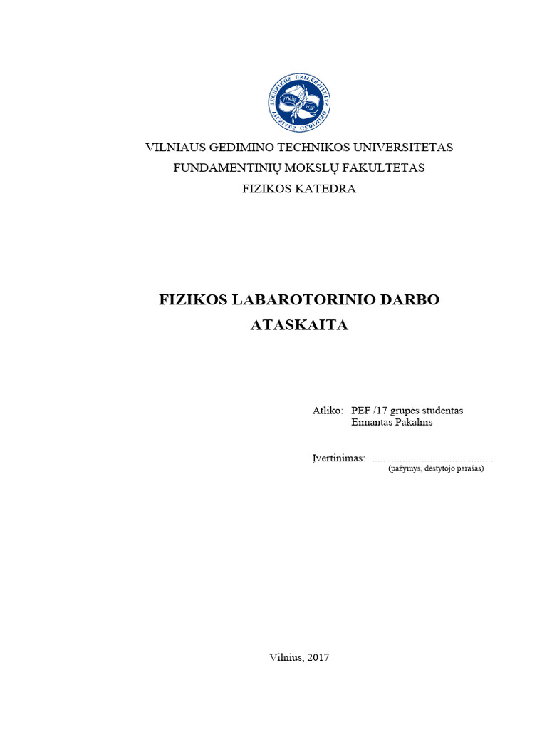 9 Laboratorinio Darbo Ataskaita | PDF