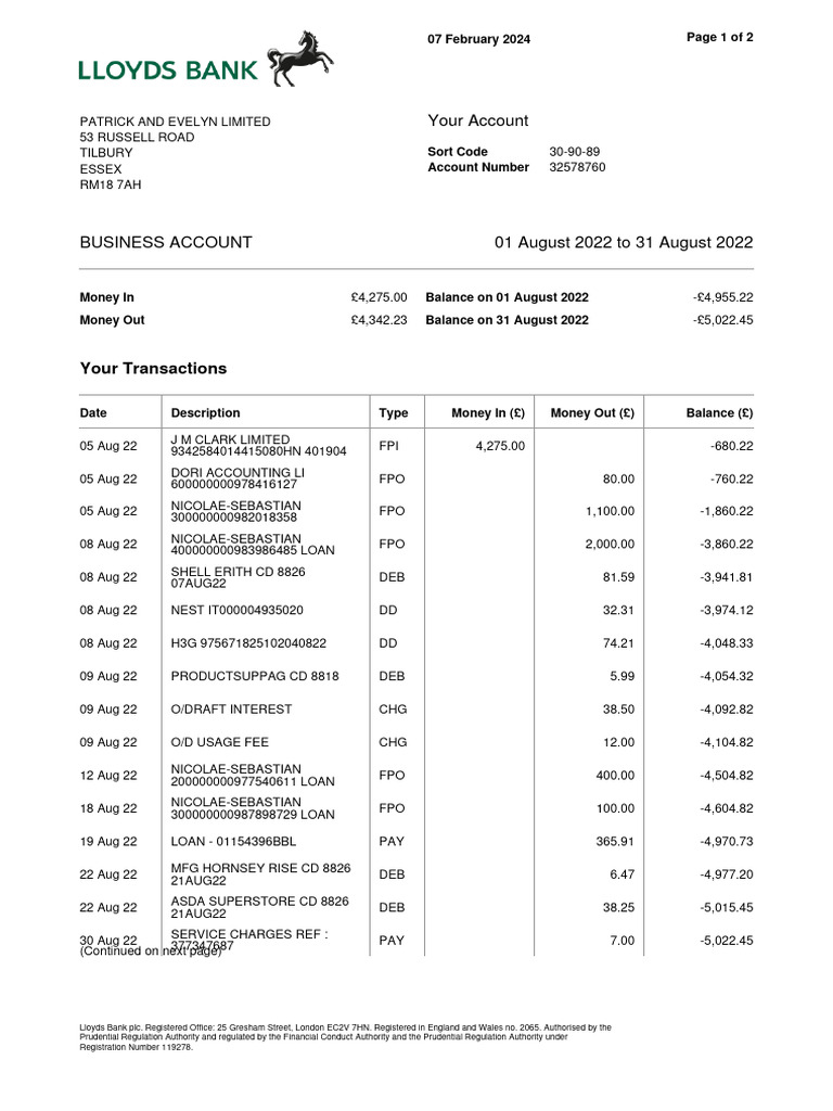 2022 August Statement | PDF | Payments | Banks