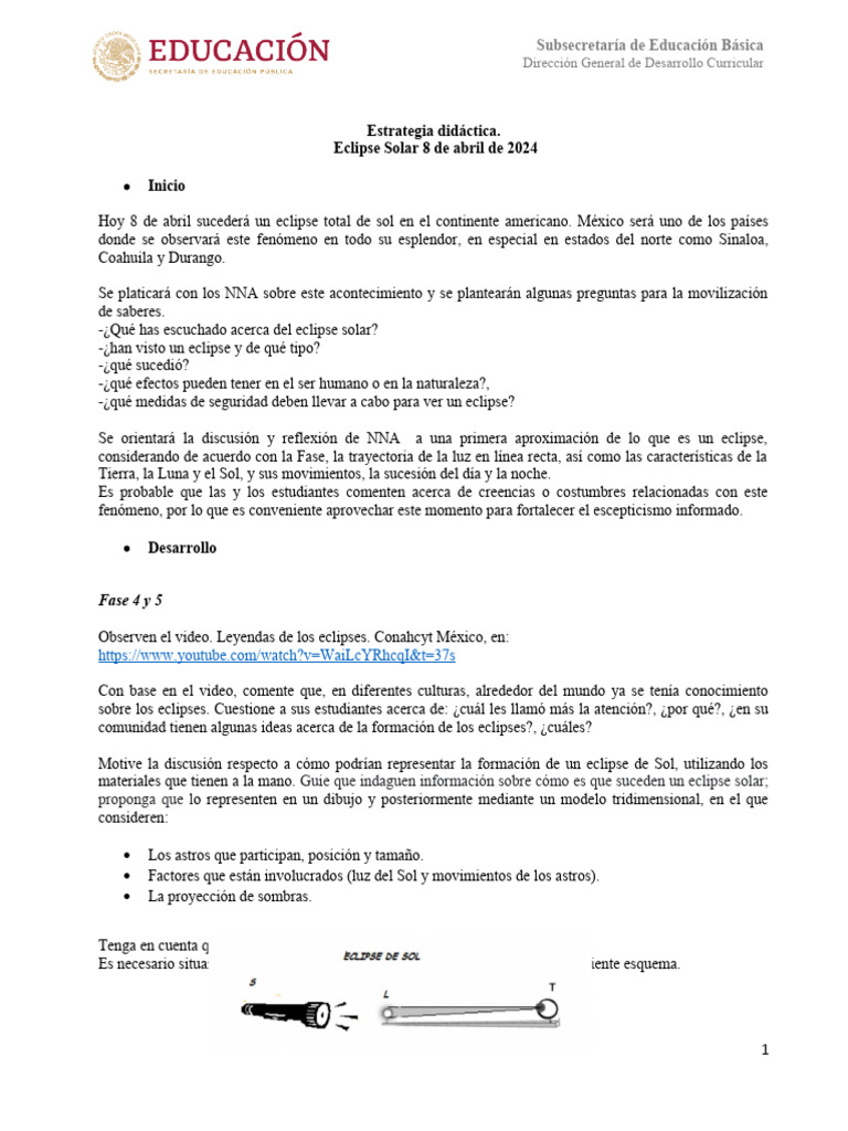 PLAN DE CLASE Eclipse Solar | Descargar gratis PDF | Eclipse solar | Eclipse